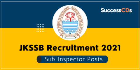JKSSB Recruitment 2021 for 800 SI Posts, Apply Online