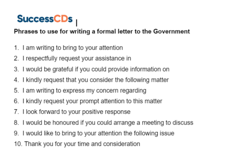 Letter to Government, Format, Samples and Examples