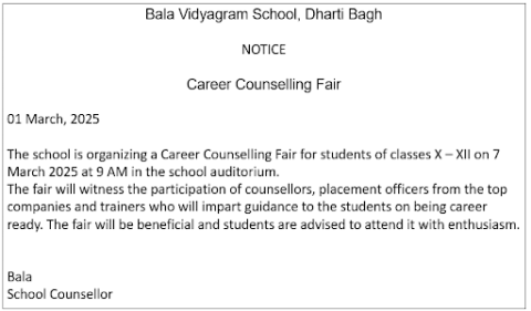 10 Examples of Notice Writing Class 12 | Sample Questions