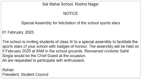 10 Examples of Notice Writing Class 12 | Sample Questions