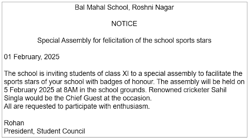 10 Examples of Notice Writing Class 12 | Sample Questions