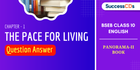 The Pace for Living Question Answers BSEB Class 10 English Panorama-II Book
