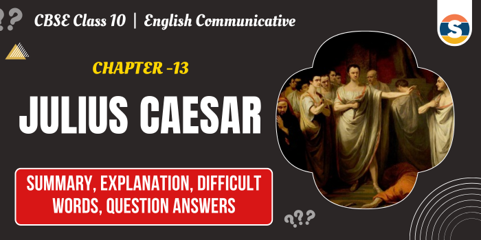 Julius Caesar Summary Class 10, Notes, Explanation, Difficult Words