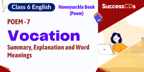 Vocation Summary, Explanation, Word meanings Class 6