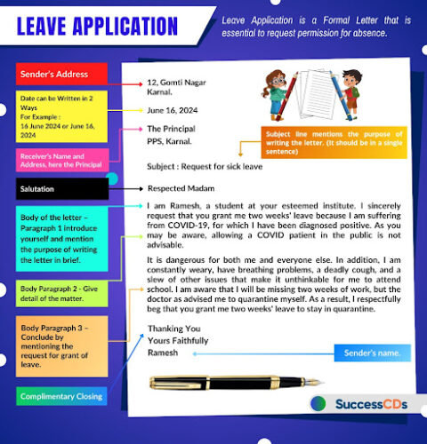 Leave Application Format, Samples for School, Office, Medical Leave