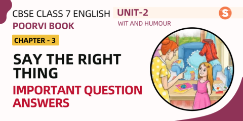 Say The Right Thing Question Answers (Important)| Class 7 English